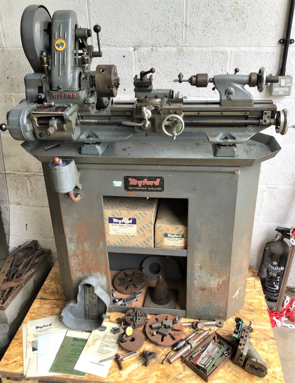 Myford ML7 lathe with gearbox, stand and tooling - Station Road Steam